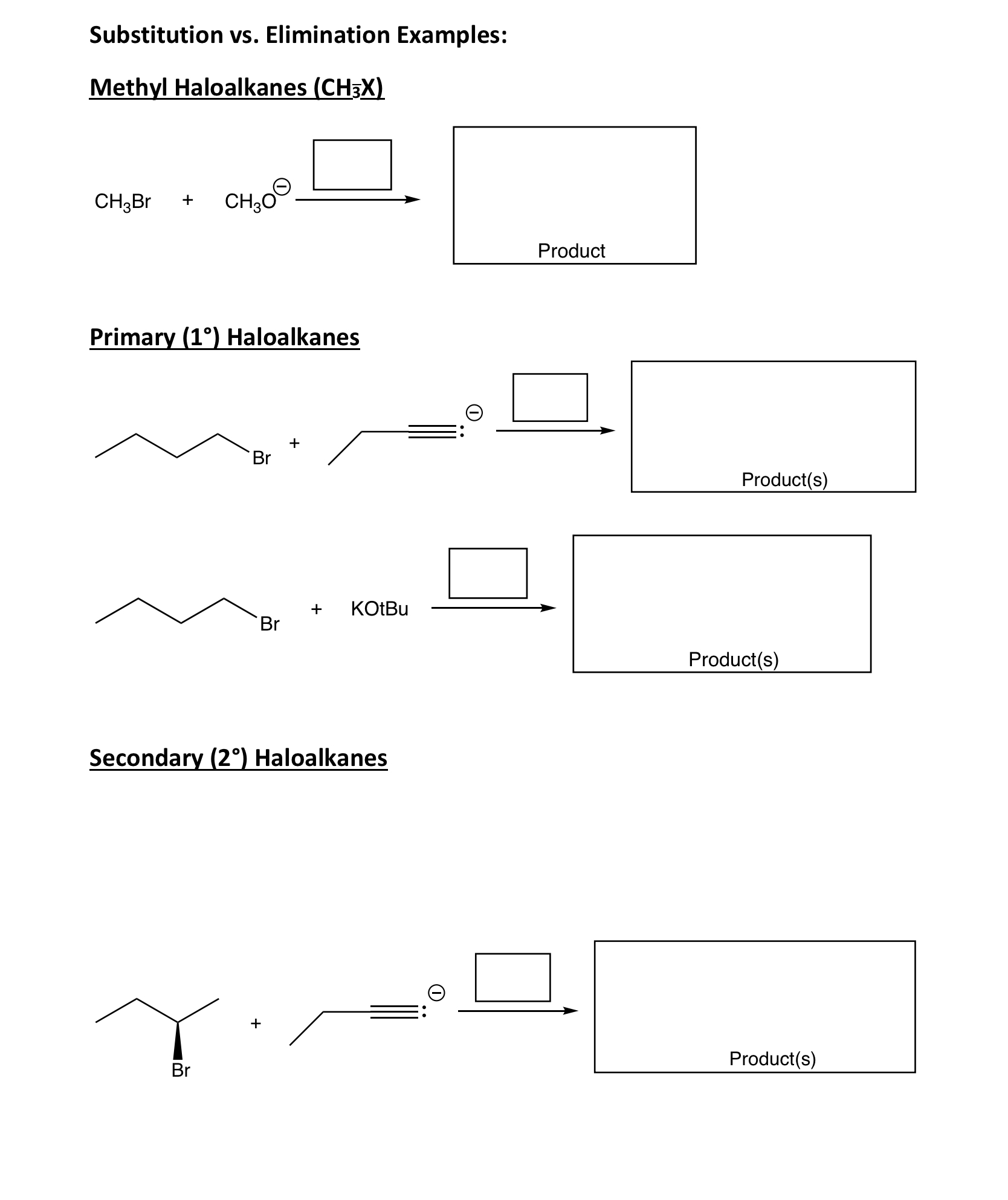 Solved Substitution vs. ﻿Elimination Examples:Methyl | Chegg.com