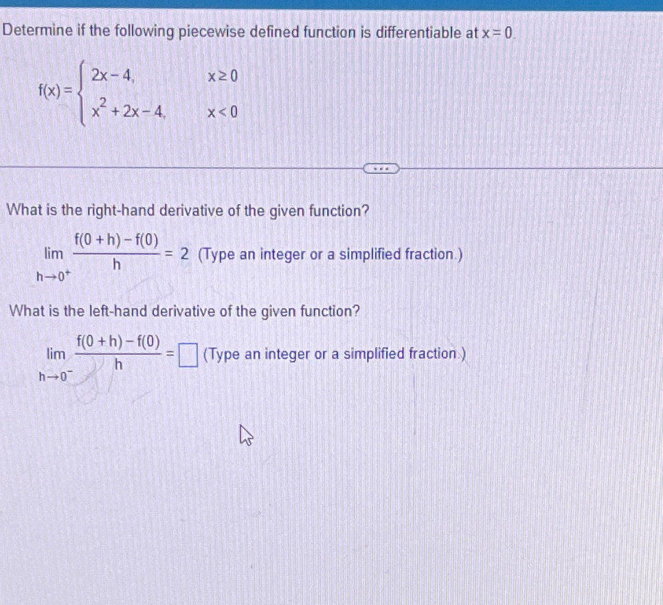 Solved Determine if the following piecewise defined function | Chegg.com
