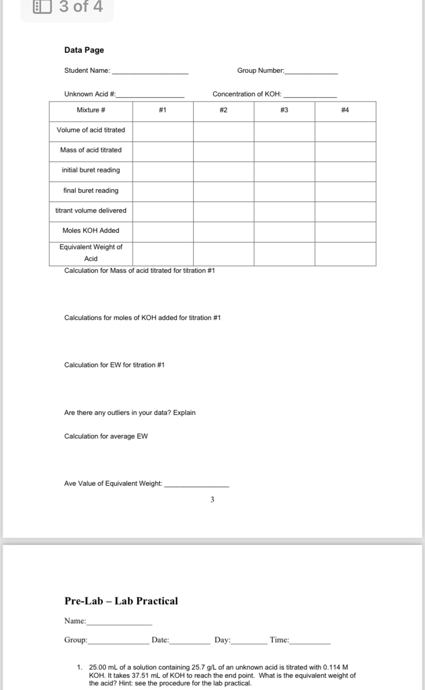 Solved Lab Practical Exam: Identifying an unknown acidEach | Chegg.com
