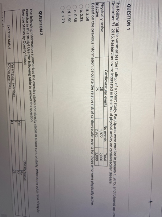 Solved QUESTION 1 The following table summarizes the | Chegg.com