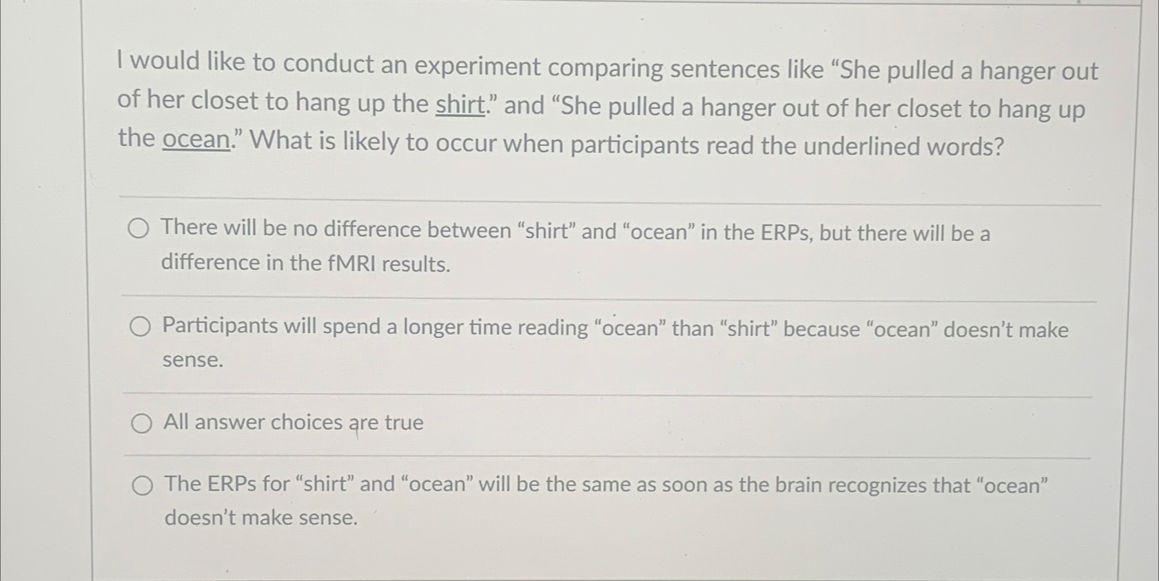 Solved I would like to conduct an experiment comparing | Chegg.com