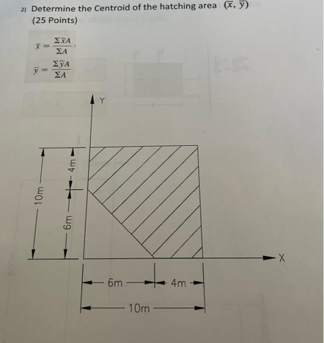 Solved 2) Determine the Centroid of the hatching area | Chegg.com