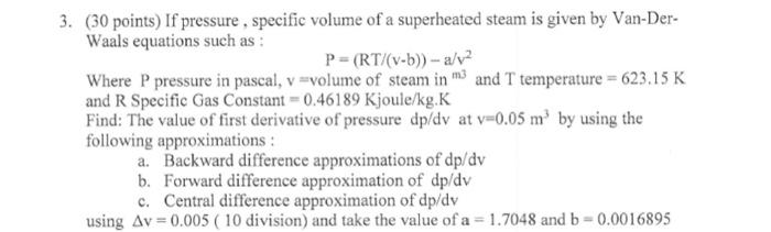 Solved 3. ( 30 points) If pressure, specific volume of a | Chegg.com