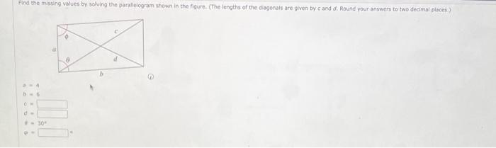 Solved Find the missing values by solving the parallelogram | Chegg.com