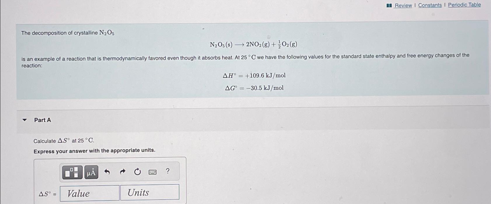Solved Review I Constants I Periodic TableThe decomposition | Chegg.com