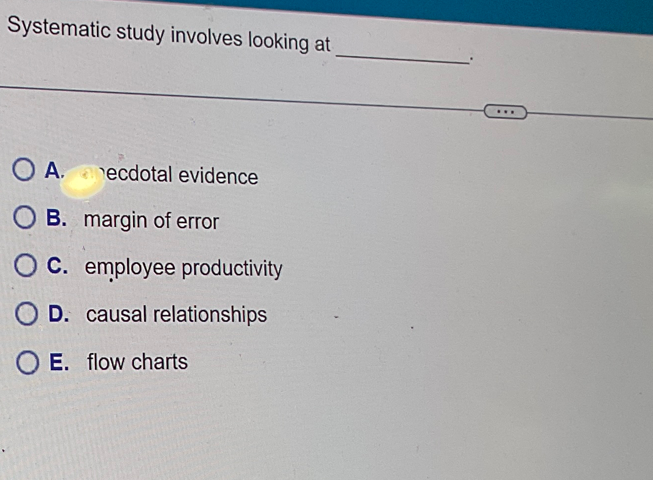 Solved Systematic study involves looking at q,A. ﻿recdotal | Chegg.com