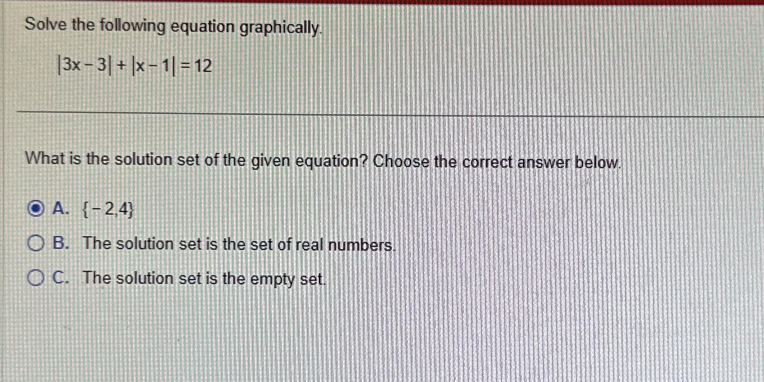 Solved Solve the following equation | Chegg.com