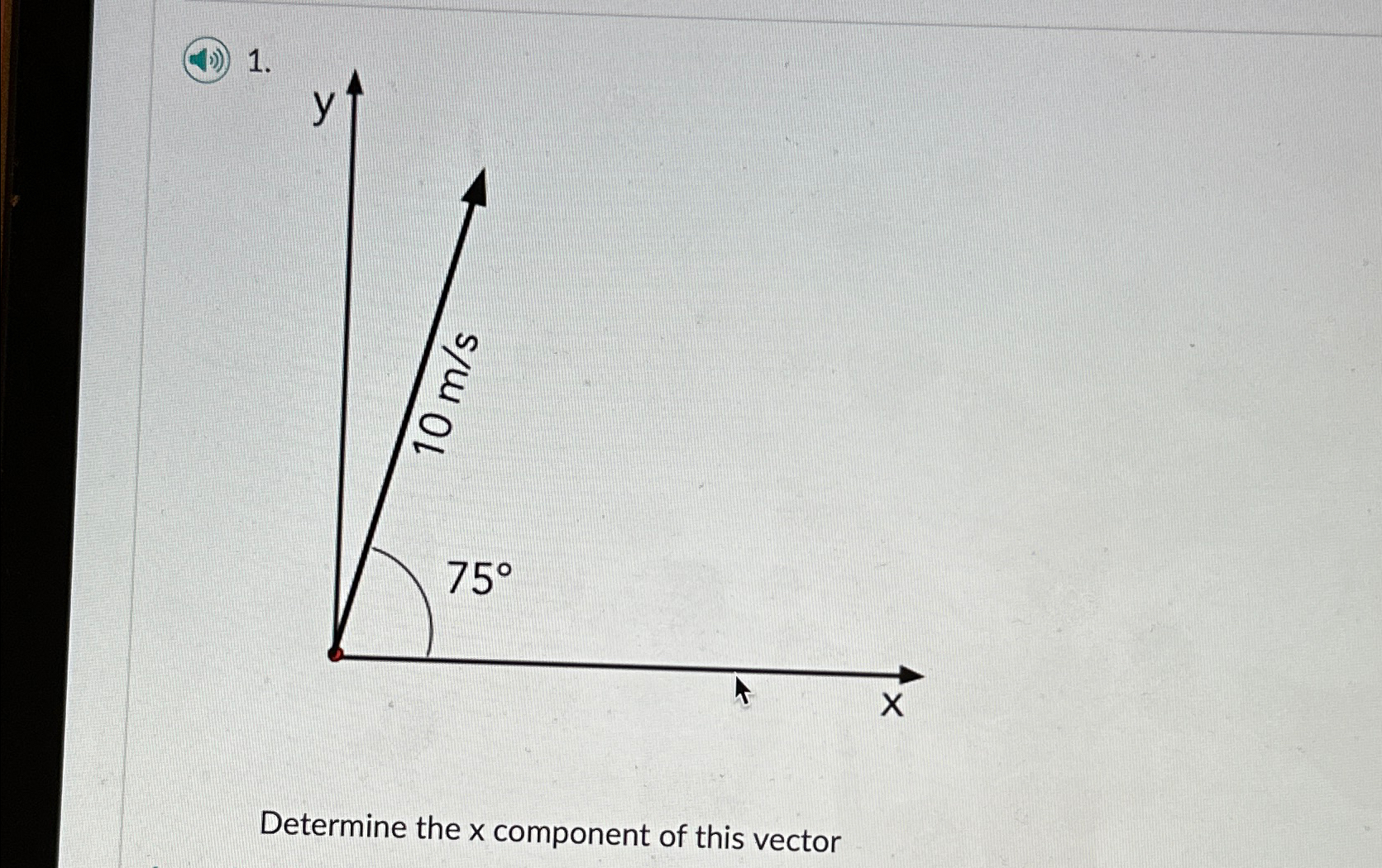Solved Determine the x ﻿component of this vector | Chegg.com