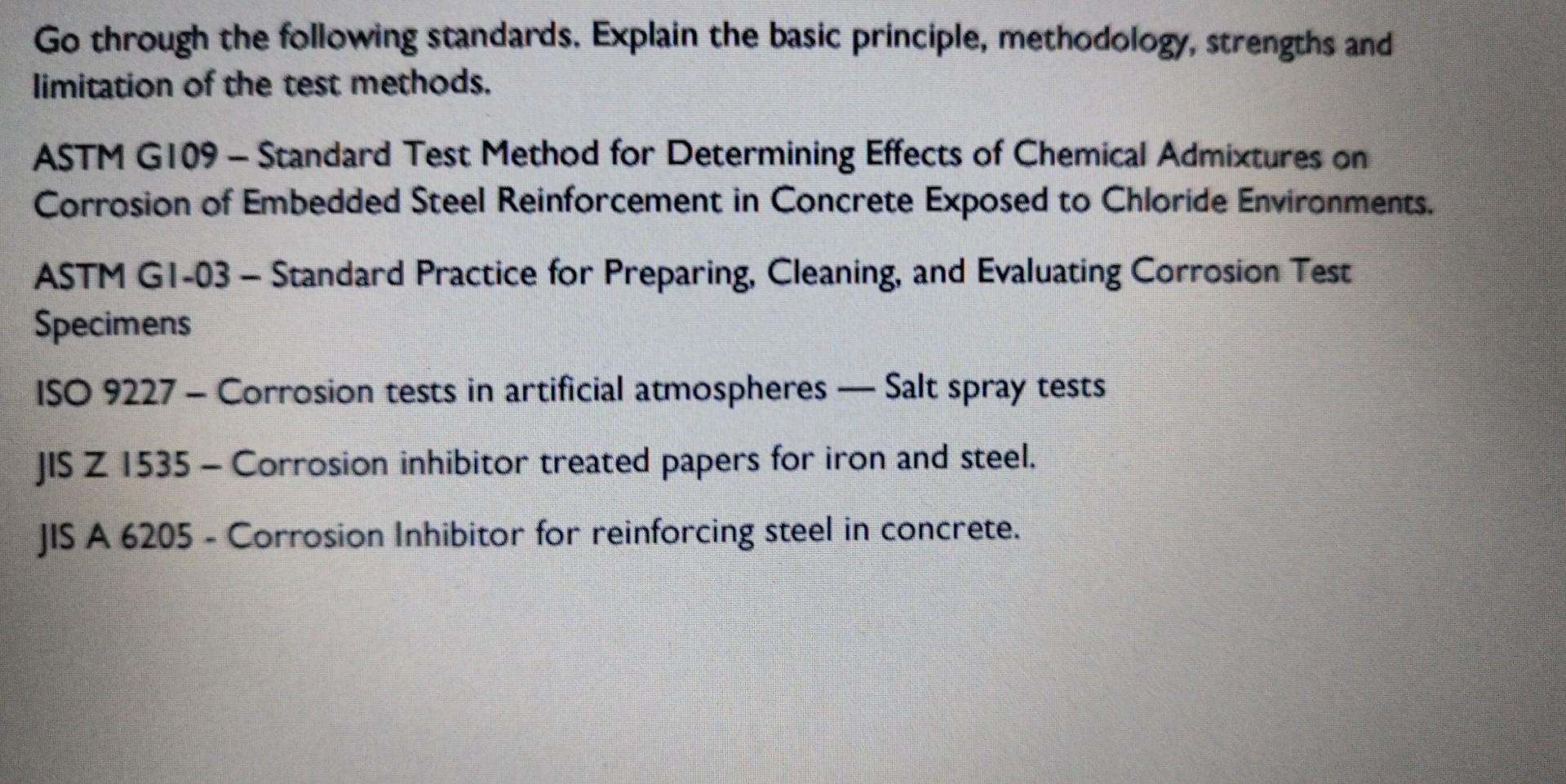 Solved Go through the following standards. Explain the basic | Chegg.com