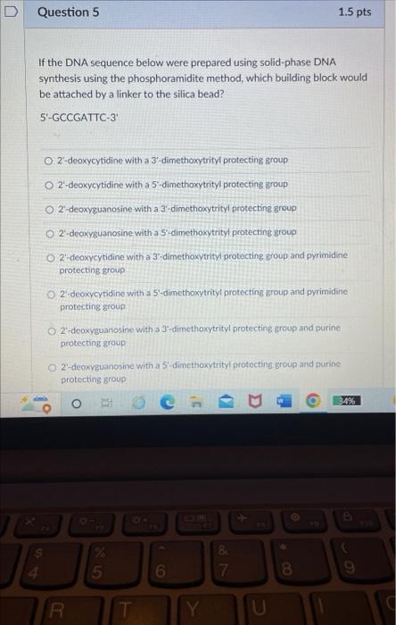 Solved If the DNA sequence below were prepared using | Chegg.com