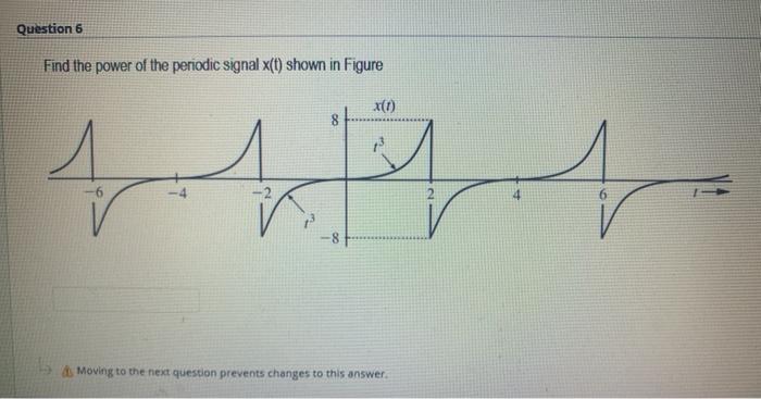 Solved Question 6 Find the power of the periodic signal x(t) | Chegg.com