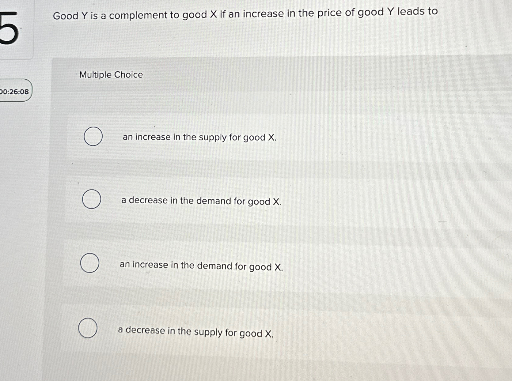Solved Good Y ﻿is a complement to good x ﻿if an increase in | Chegg.com