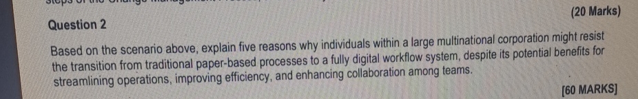 Solved Question 2(20 ﻿Marks)Based on the scenario above, | Chegg.com