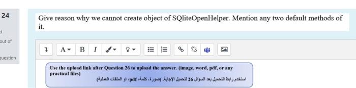 Solved 24 Give reason why we cannot create object of | Chegg.com