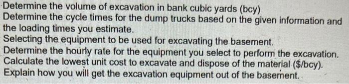 Solved Determine the volume of excavation in bank cubic | Chegg.com