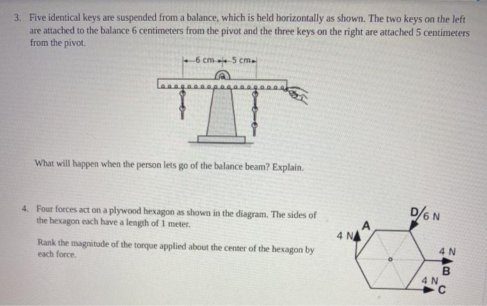 Solved 1. An angler balances a fishing rod on her finger as | Chegg.com