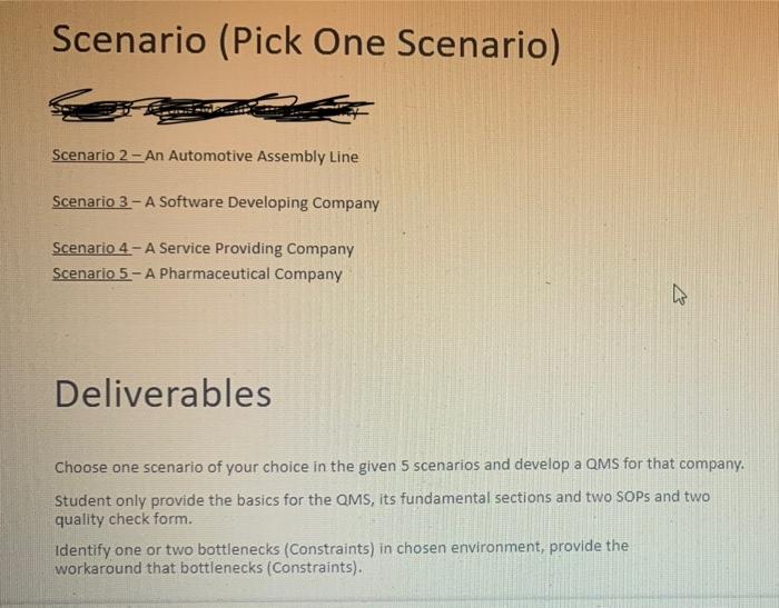 Solved Scenario (Pick One Scenario) Scenario 2 - An | Chegg.com
