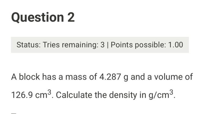 Solved Question 2 Status: Tries remaining: 3 | Points | Chegg.com