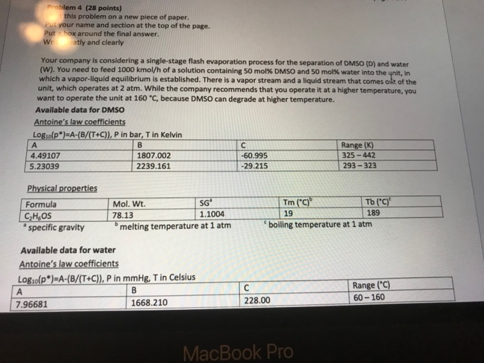 Solved Problem 4 (28 points) this problem on a new piece of | Chegg.com