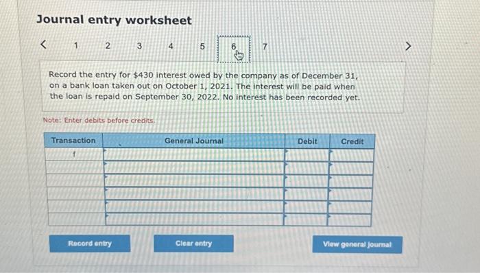 Solved Journal entry worksheet Record the entry for the | Chegg.com