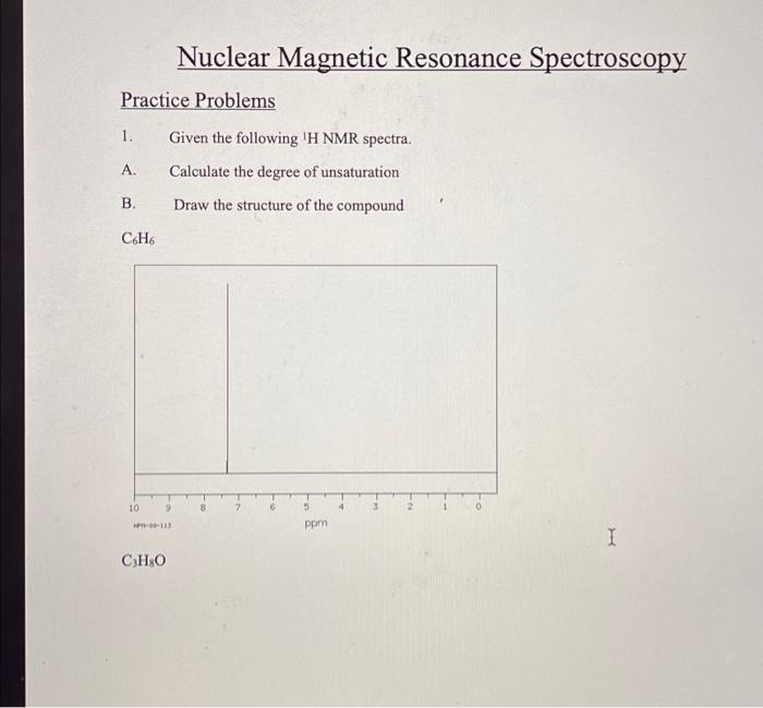 Solved Nuclear Magnetic Resonance Spectroscopy Practice | Chegg.com