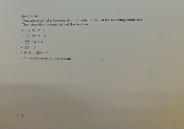 Solved Question 4: Draw the graph of a function, Ax), that | Chegg.com