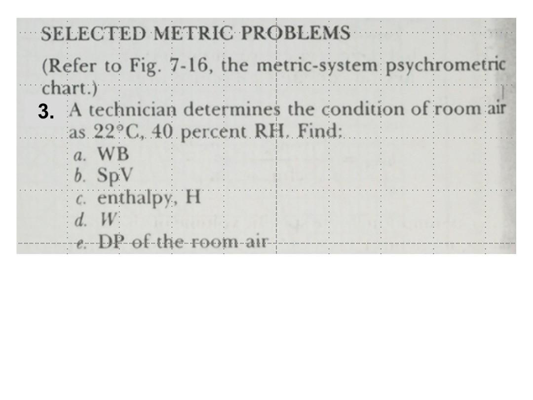 Solved 7. THE PSYCHROMETRIC CHART PROBLEMS ONLY 1. If 15,000 | Chegg.com