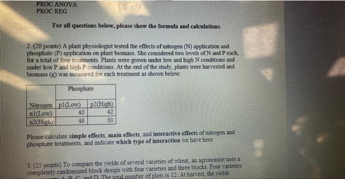 Solved For all questions below, please show the formula and | Chegg.com