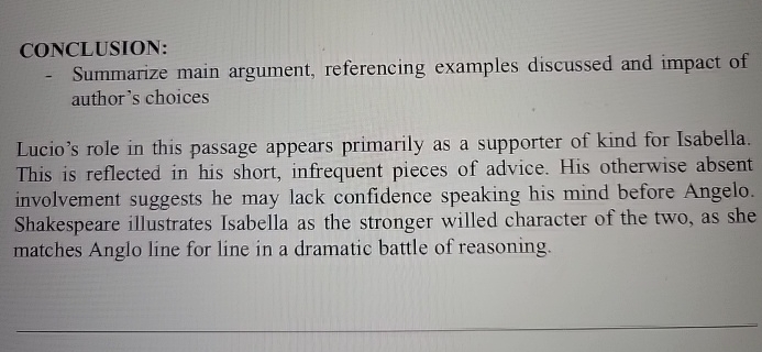 CONCLUSION:Summarize main argument, referencing | Chegg.com