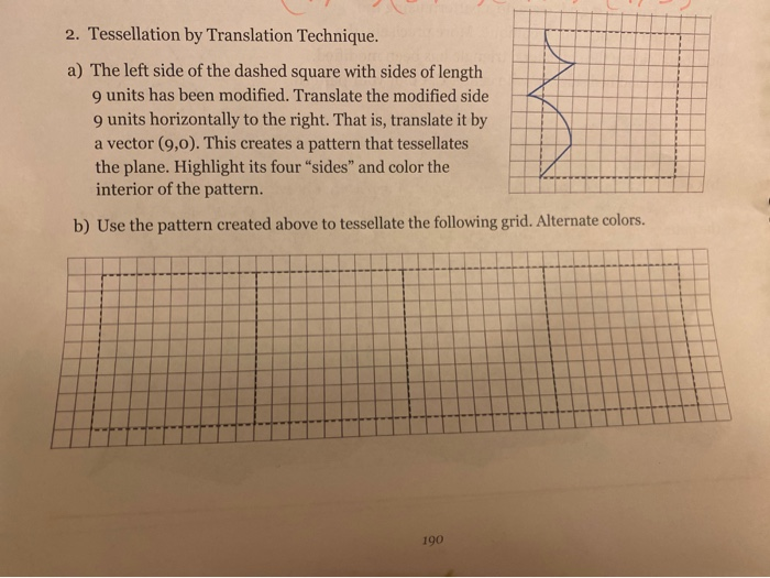 Solved 2. Tessellation by Translation Technique. a) The left | Chegg.com