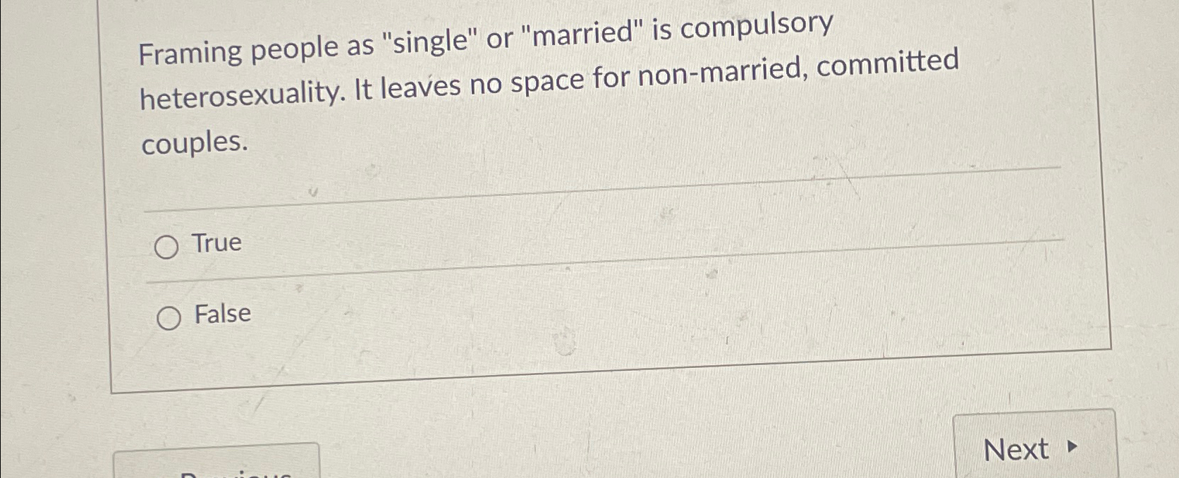 Solved Framing people as "single" or "married" is compulsory | Chegg.com