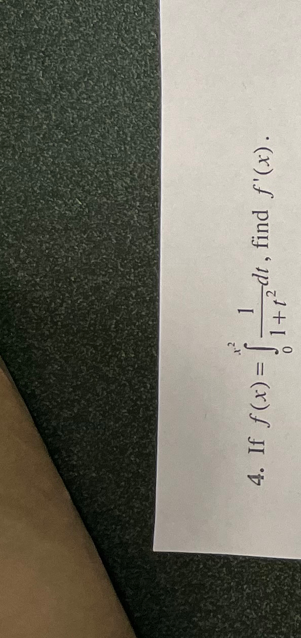 Solved If f(x)=∫0x211+t2dt, ﻿find f'(x). | Chegg.com