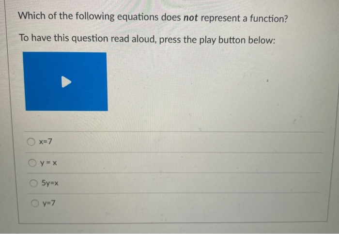 Solved Which of the following equations does not represent a | Chegg.com