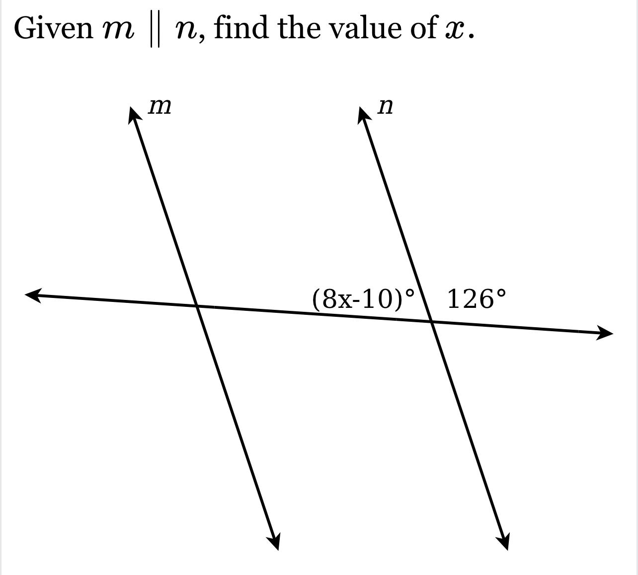 Solved Given m||n, ﻿find the value of x. | Chegg.com