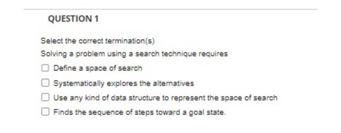 Solved QUESTION 1Select the correct termination(s)Solving a | Chegg.com