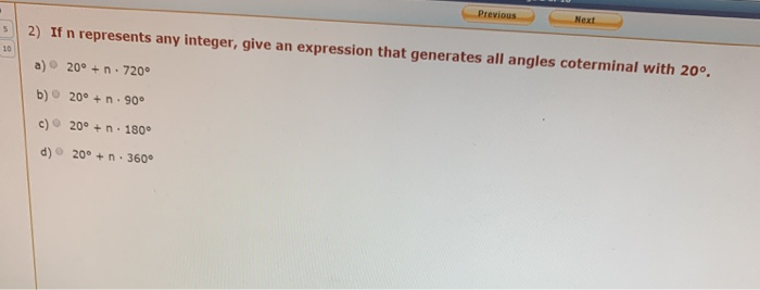 Solved Previous 2) If n represents any integer, give an | Chegg.com
