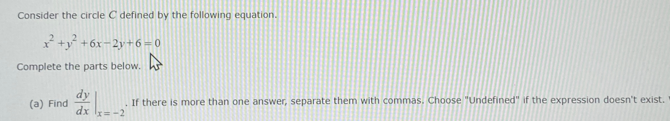 Solved Consider the circle C ﻿defined by the following | Chegg.com