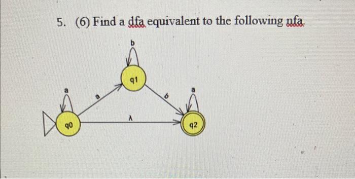 Solved (6) Find a dfa equivalent to the following nfa. | Chegg.com