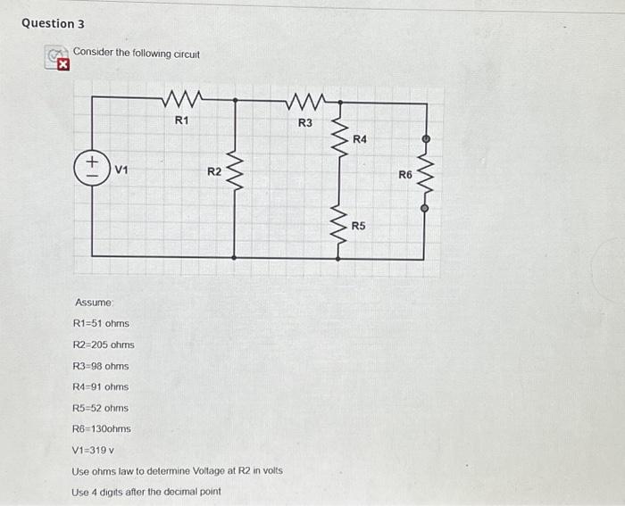 Solved Question 3 Consider the following circuit V1 Assume: | Chegg.com