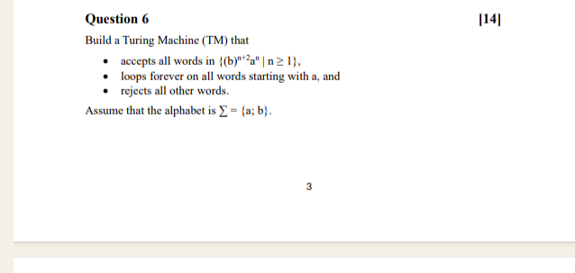 Solved Question 6[14]Build a Turing Machine (TM) | Chegg.com