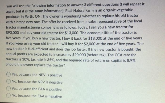 Solved You will use the following information to answer 3 | Chegg.com