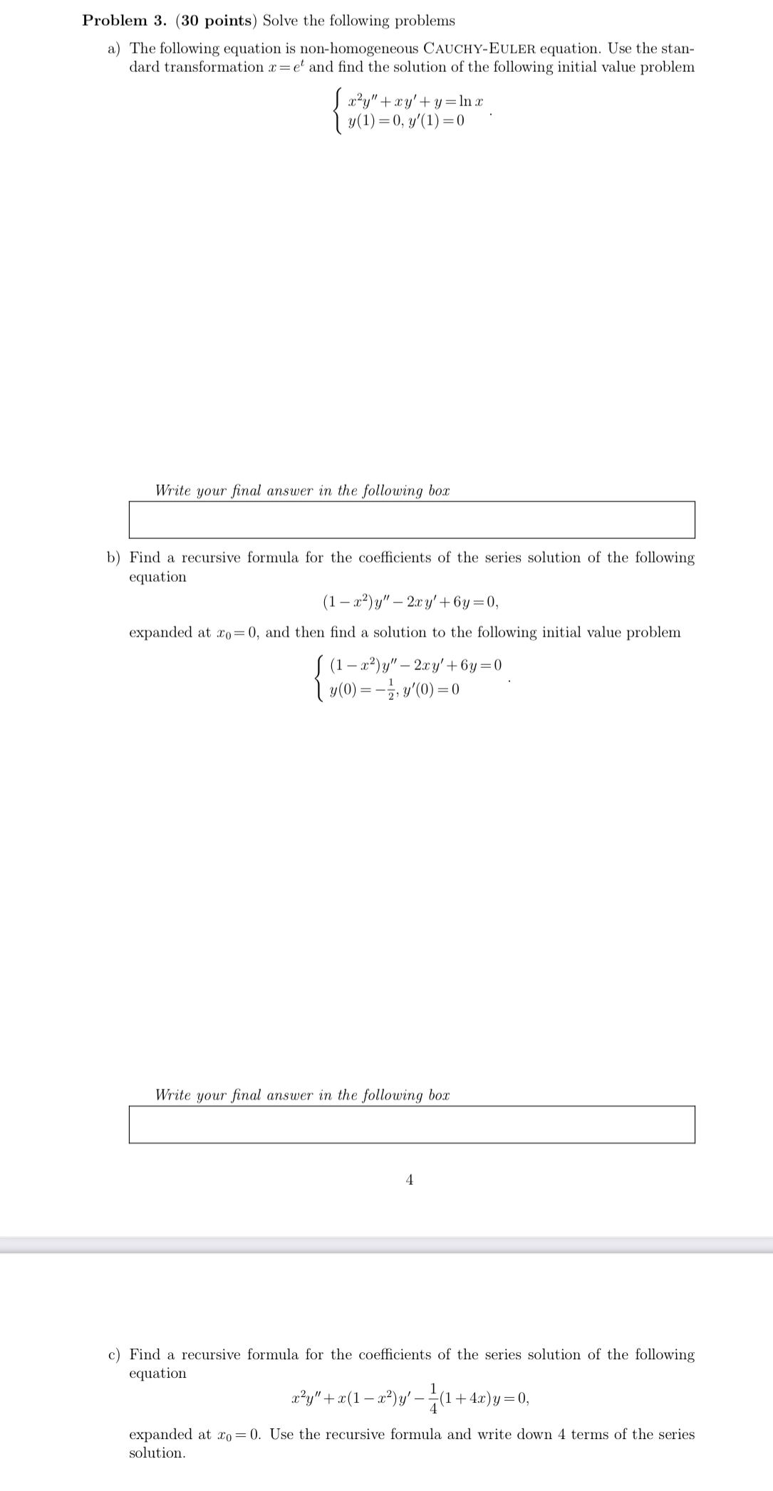 Solved Problem 3 30 ﻿points ﻿solve The Following 