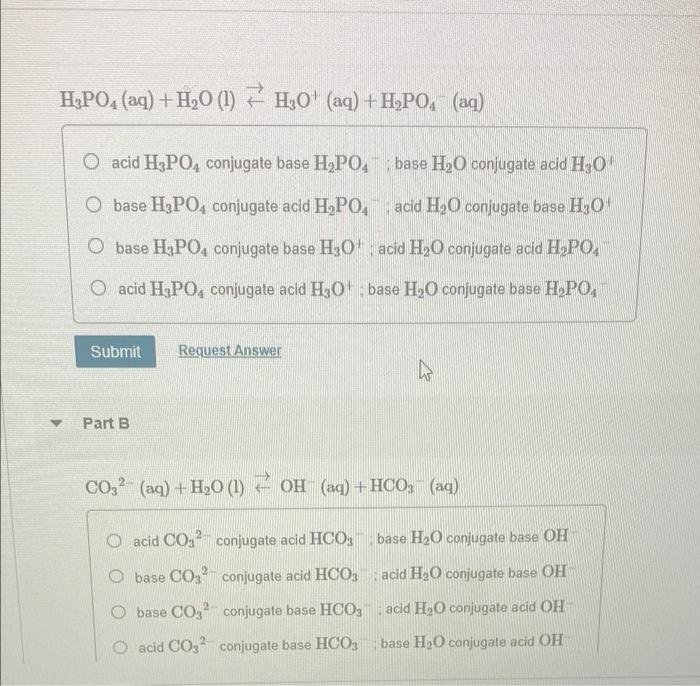 Solved HCO3 + H2O=C0, +H2O Bicarbonate teacts with water to | Chegg.com