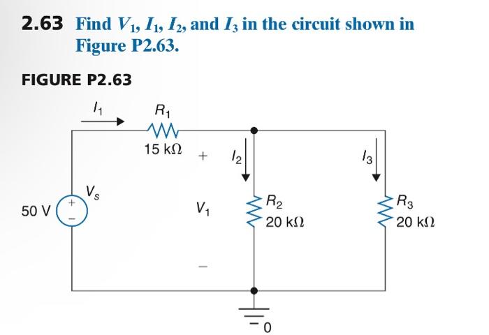 Solved 2.59Use the current divider rule to find currents I1, | Chegg.com
