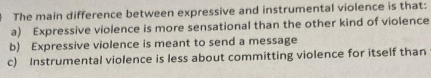 Solved The main difference between expressive and | Chegg.com