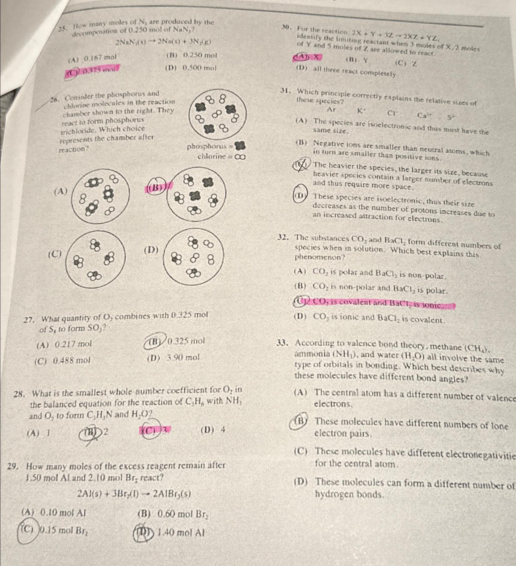 Solved Please answer #'s 25-33 | Chegg.com