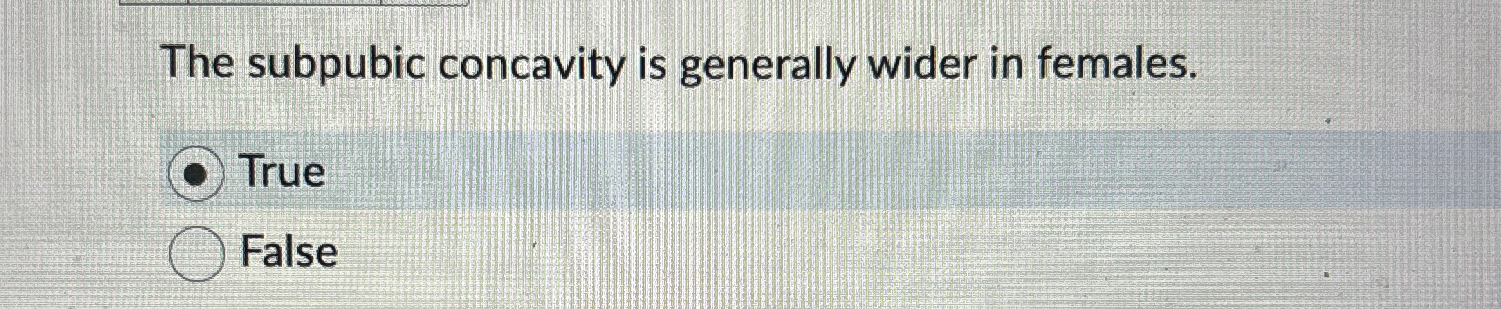 Solved The subpubic concavity is generally wider in | Chegg.com