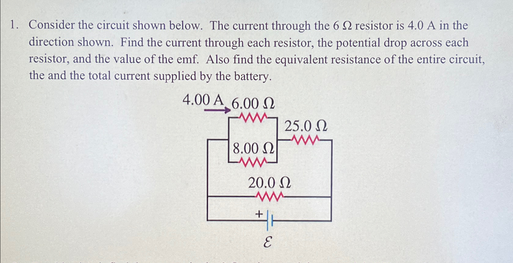 Solved Consider the circuit shown below. The current through | Chegg.com