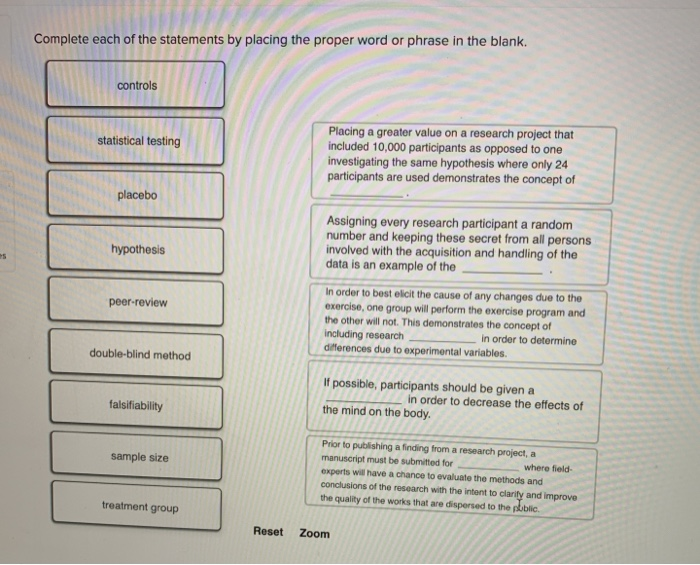 Solved Complete each of the statements by placing the proper | Chegg.com