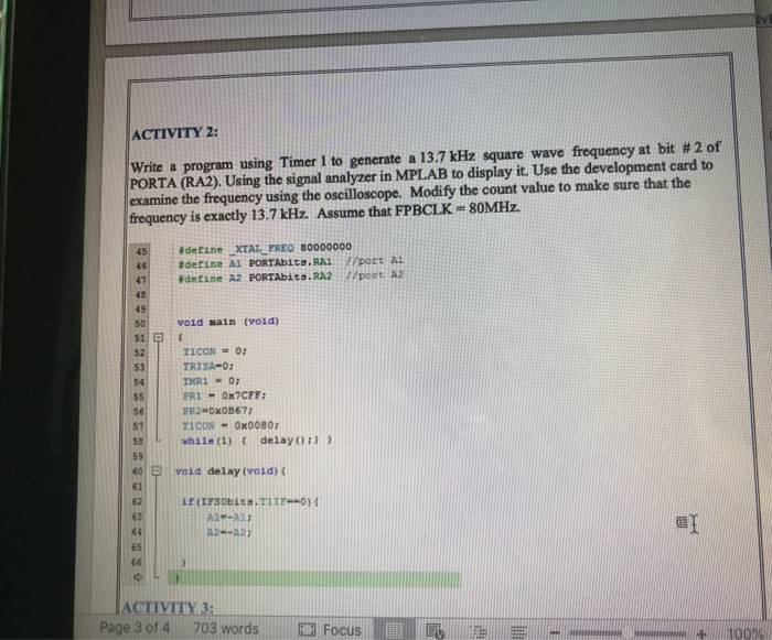 In Pic32 Embedded System Course Explain What Happens